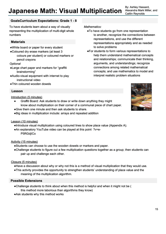 Japanese Math: Visual Multiplication printable pdf download