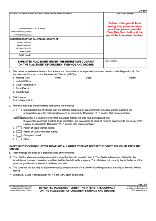Fillable Expedited Placement Under The Interstate Compact Of printable ...