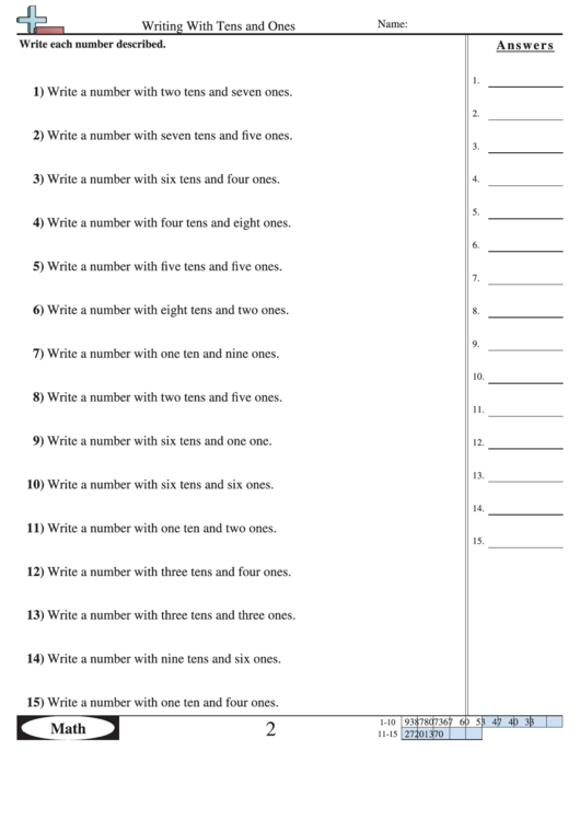 Expanded Form Worksheets Writing With Tens And Ones printable pdf download