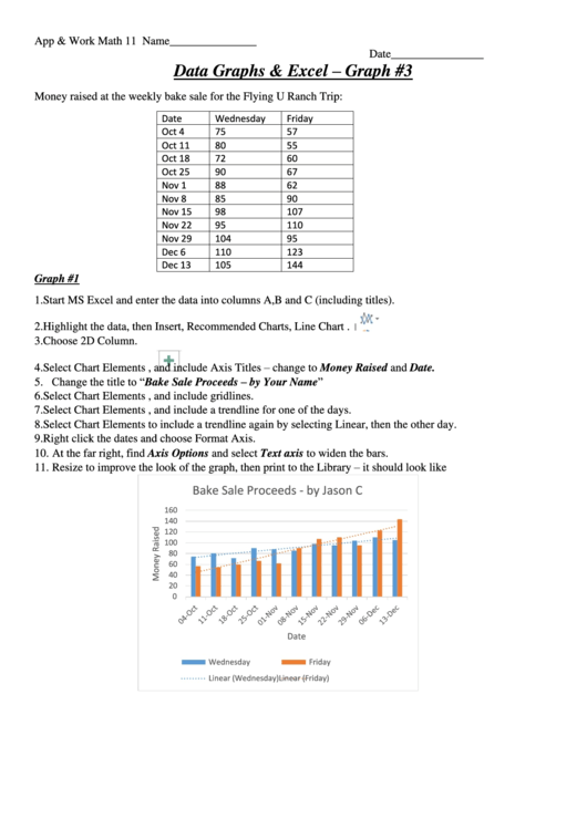 Data Graphs & Excel - Graph #3 printable pdf download
