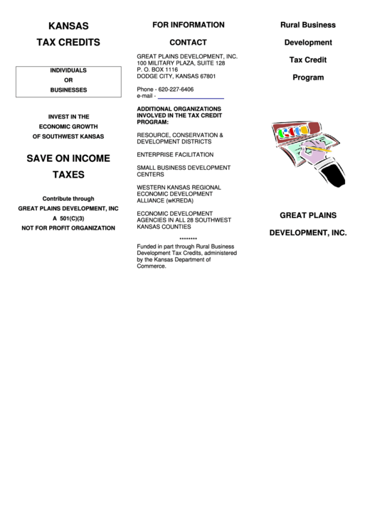 Tax Credit Application For Contributions Form - Kansas Department Of ...