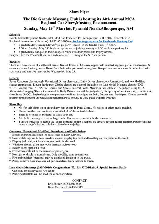 Show Flyer Entry Form printable pdf download