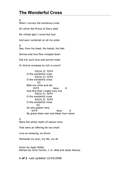 The Wonderful Cross printable pdf download