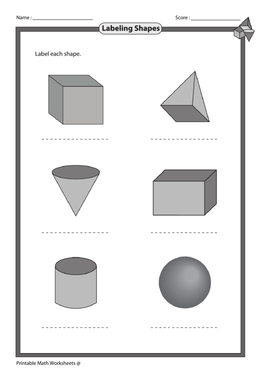 Labeling Shapes Worksheet With Answer Key printable pdf download