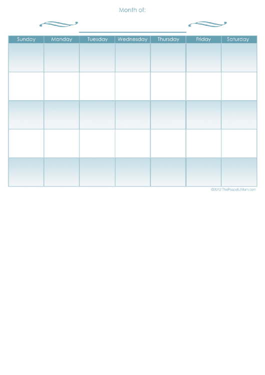 Fillable Blank Fillable Monthly Calendar Template Printable Pdf Download