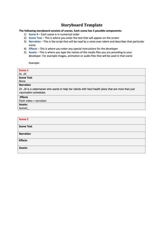 Storyboard Template printable pdf download