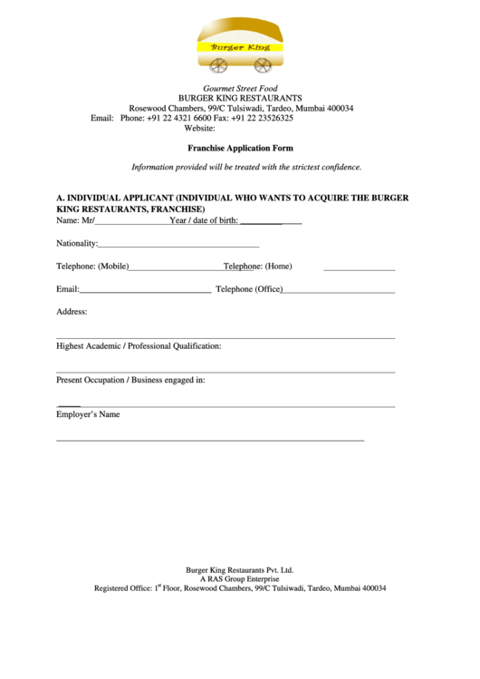 Top Franchise Application Form Templates free to download in PDF format