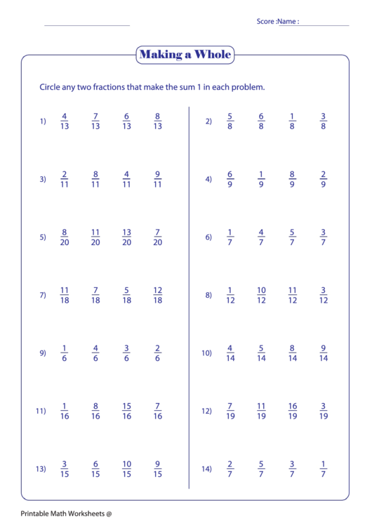 Making A Whole printable pdf download