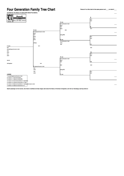 Four Generation Family Tree Chart Printable Pdf Download