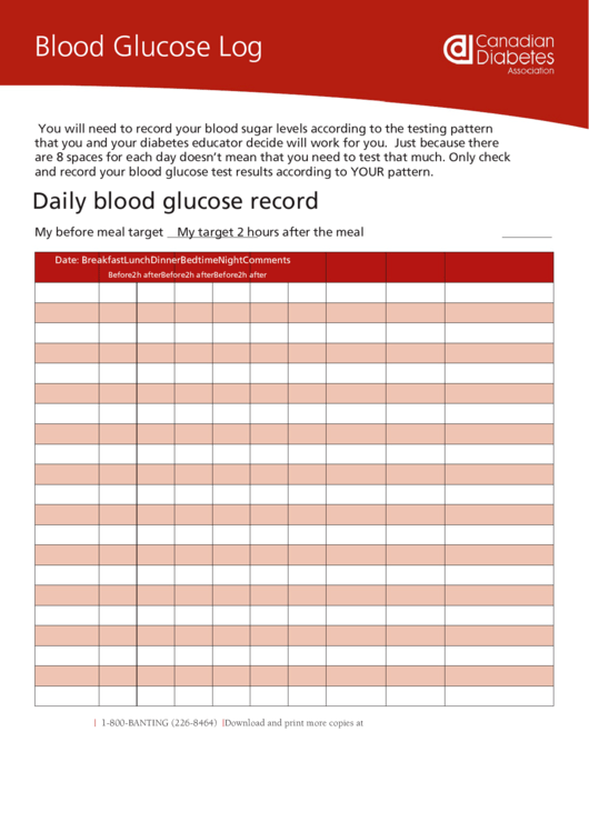 33 Blood Glucose Log Free To Download In PDF