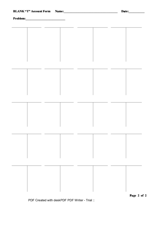 Blank T Account Form printable pdf download