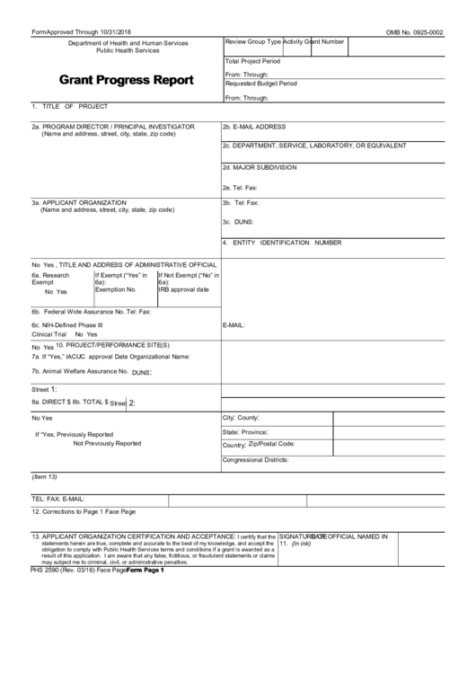 Fillable Grant Progress Report Printable Pdf Download