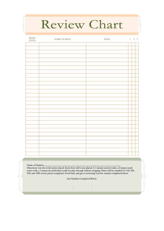 Book Review Chart Template printable pdf download