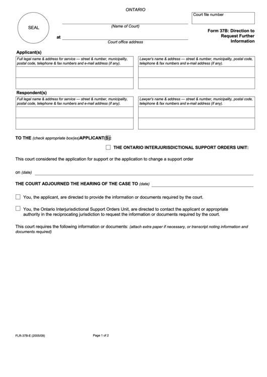 Fillable Direction To Request Further Information printable pdf download