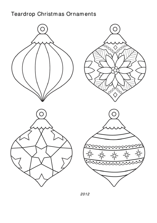 Teardrop Christmas Ornament Templates Printable Pdf Download