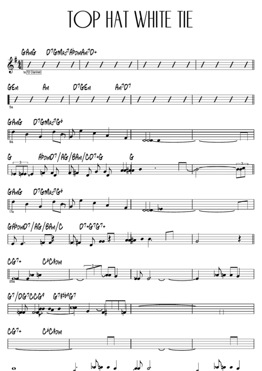 Top Hat White Tie Sheet Music printable pdf download