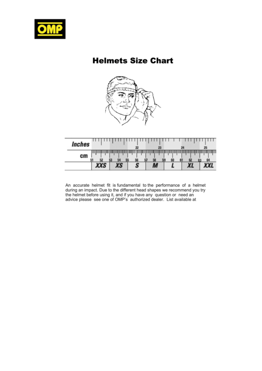 Omp Helmets Size Chart printable pdf download
