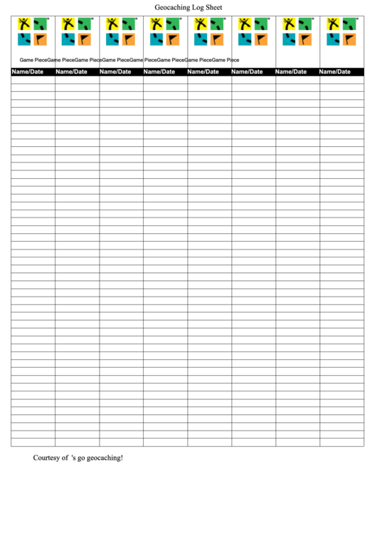 Geocaching Log Sheets printable pdf download